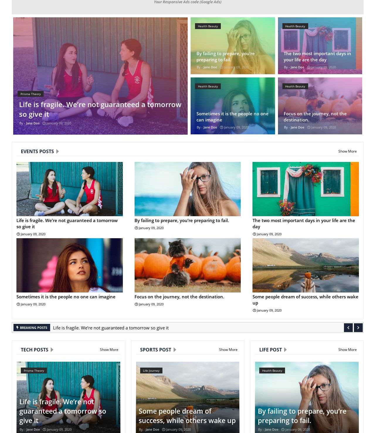 Blink Colourful And Responsive Blogger Template
