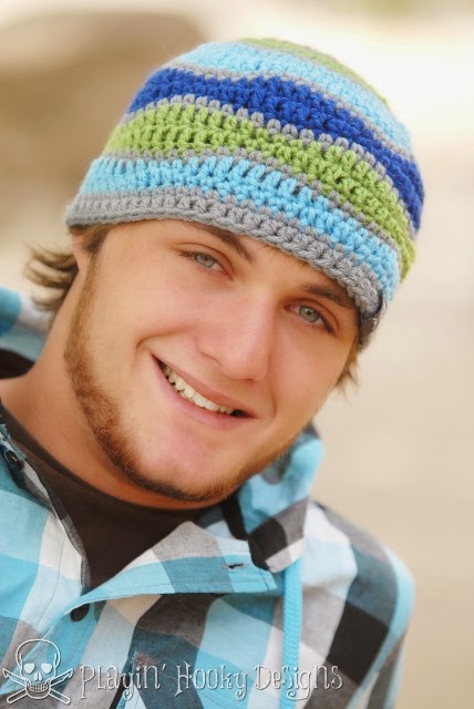 Playin' Hooky Designs: Brain Waves Beanie Free Crochet Pattern