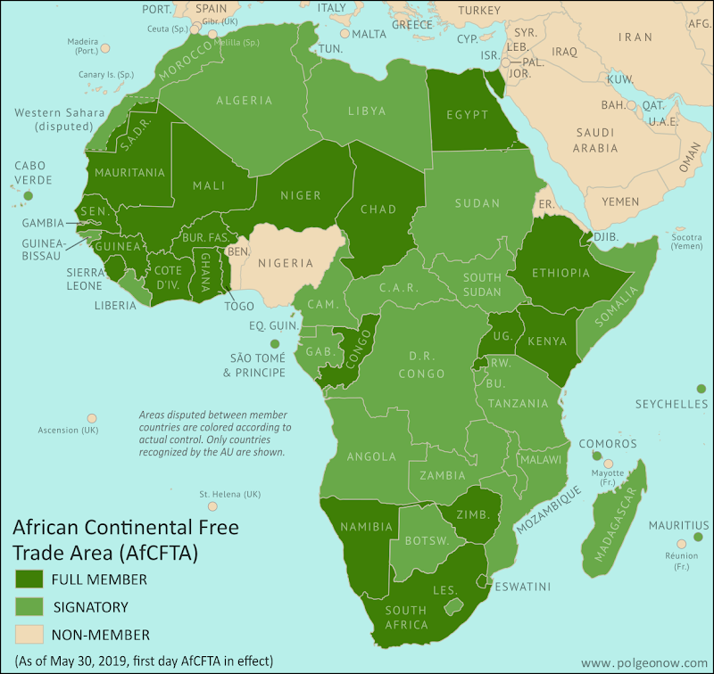 Map: What is the African Continental Free Trade Area (AfCFTA ...