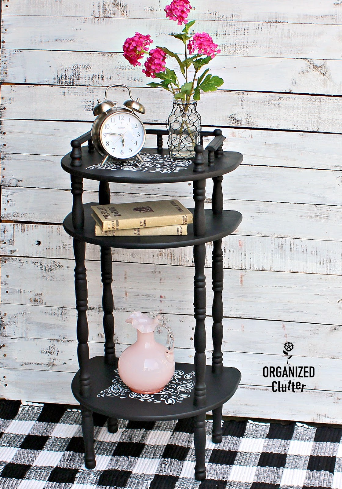 Free Table Upcycle With Dixie Belle Paint in Caviar - Organized Clutter
