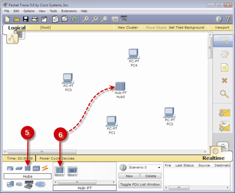 การใช้งานเบื้องต้นของโปรแกรม Packet Tracer: สิงหาคม 2018