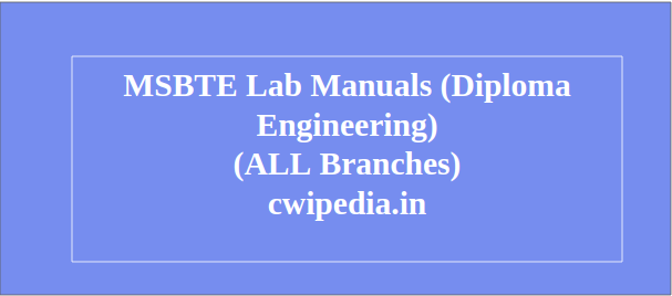 MSBTE Lab Manual | Diploma Engineering