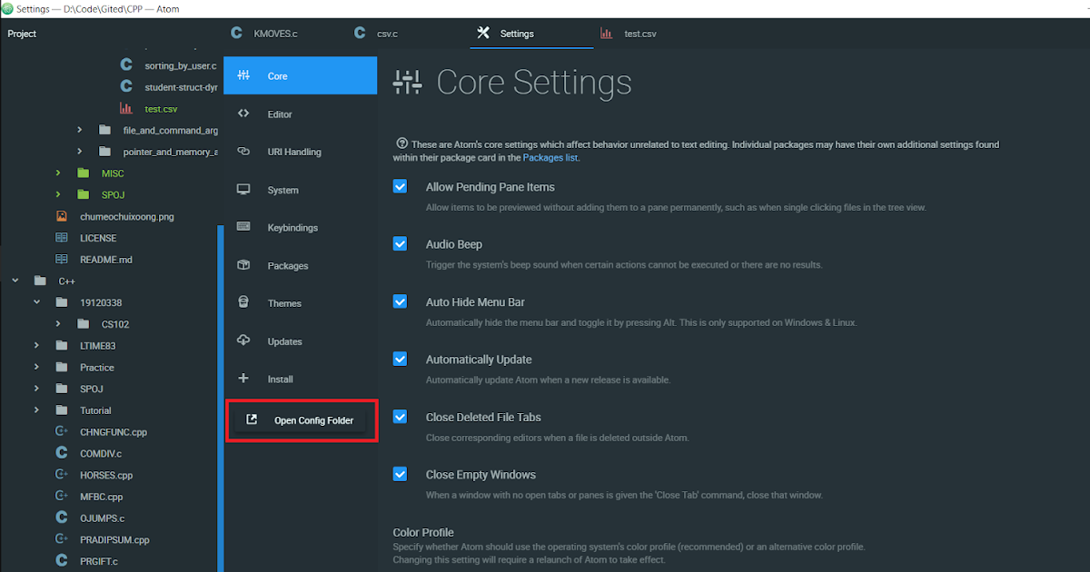 Hoang-Quan Tran: Install & configure Atom for C/C++ learning. Hoang-Quan Tran: Install & configure Atom for C/C++ learning.