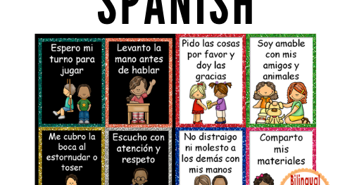 Essential Classroom Manners Posters in English and Spanish | Bilingual ...
