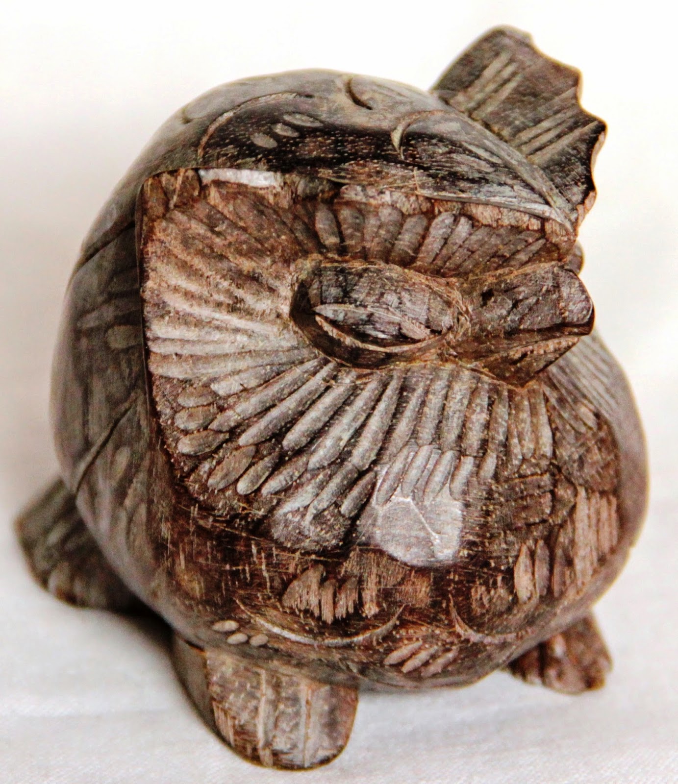Curio Gifts: Small Carved Wooden Owl Ornament