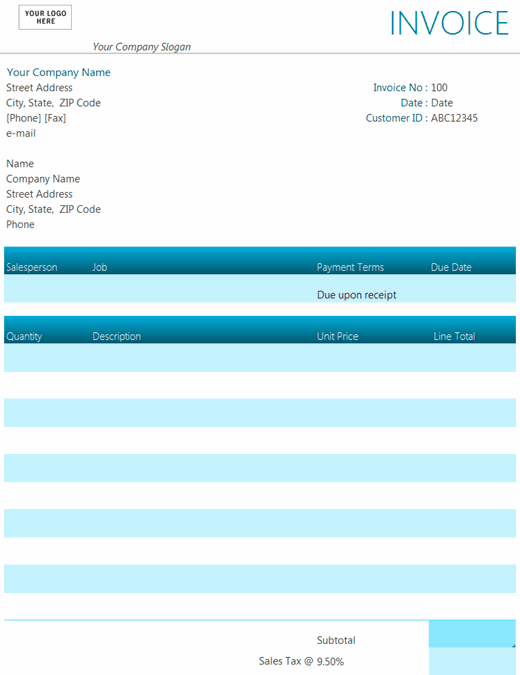 Professional Service Invoice Template - Invoice Template