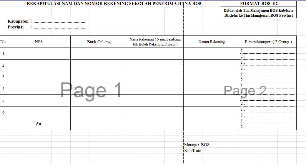 Contoh Format BOS Excel Lengkap Terbaru | Informasi Honorer