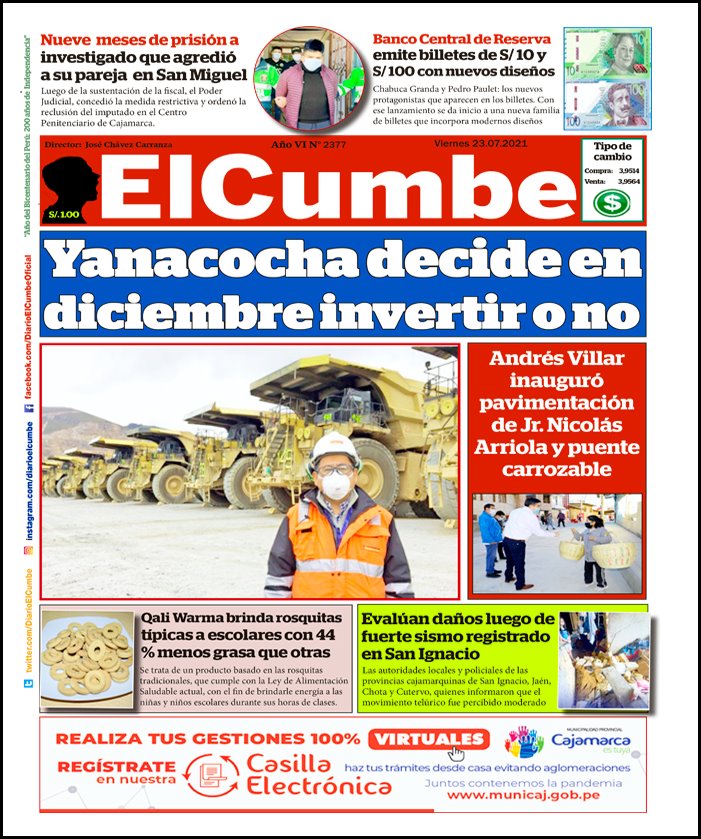 Diarios Del Perú Portada De Los Diarios Del Perú Viernes 23 De Julio