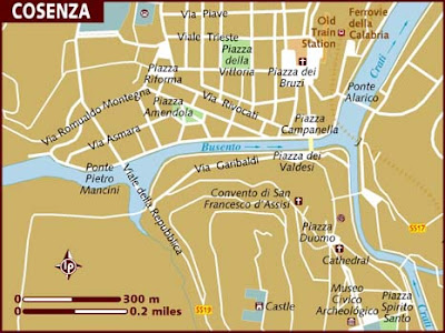 Mappa della Città di Provincia Regionale Italia: Mappa Politica di Cosenza