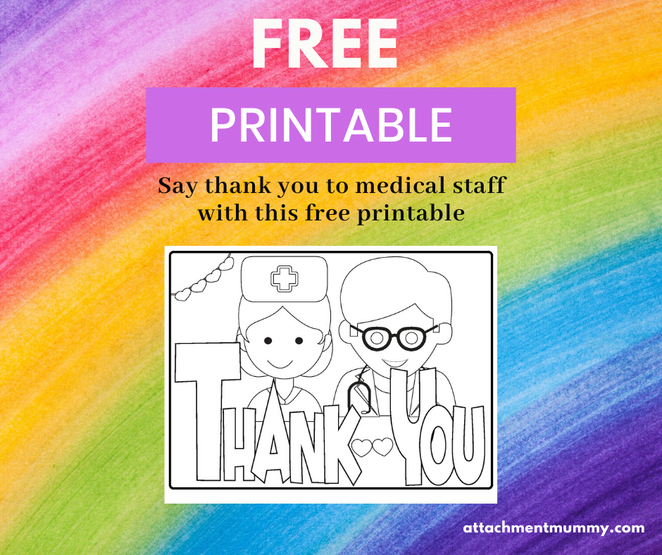 FREE Thank You Medical Staff NHS Colouring Poster Printable
