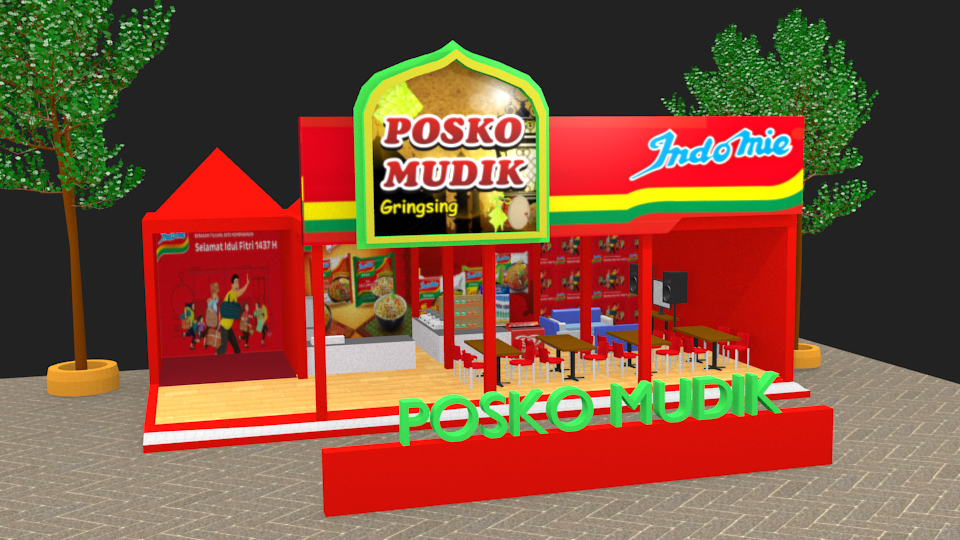 DESAIN 3D POSKO MUDIK INDOMIE ~ GOLDEN