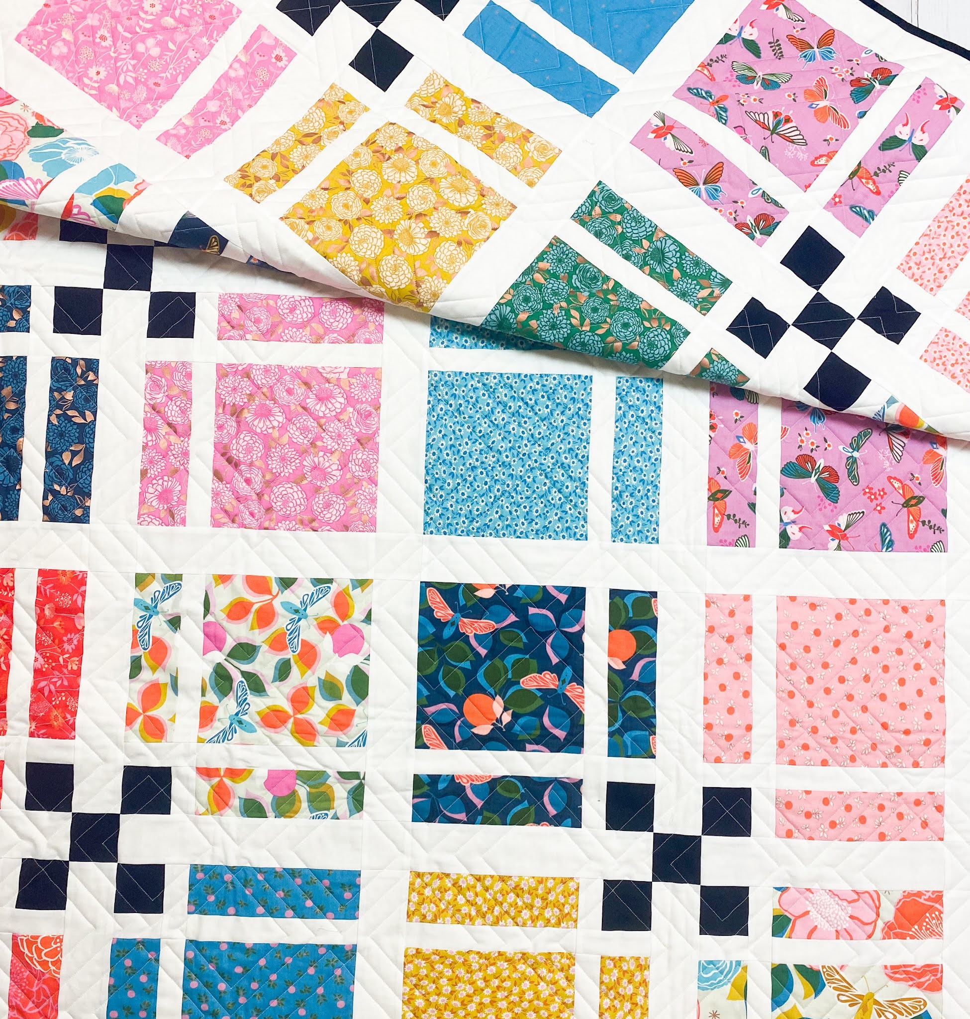 Pieced Just Sew: Stay Square Quilt in Ruby Star Society's Stay Gold