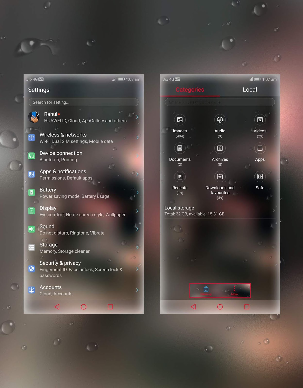 Rain Drops Theme For EMUI 5 and EMUI 8 !! Huawei Emui Theme !! EMUI ...