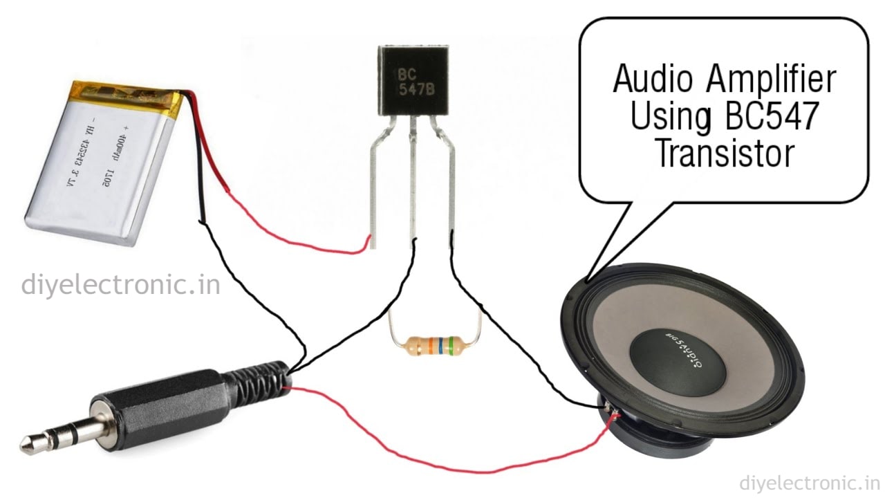 How to make an amplifier using BC547 transistor