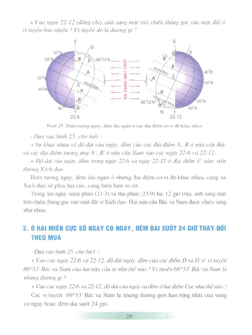 Bài 9. Hiện tượng ngày, đêm dài ngắn theo mùa - Sách Giáo Khoa Địa Lí Lớp 6