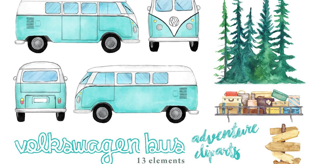 Katona Dóra: Volkswagen Bus Adventure Cliparts