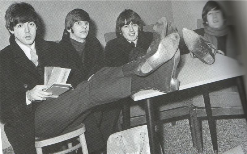 Meet the Beatles for Real: Everybody put their feet up....