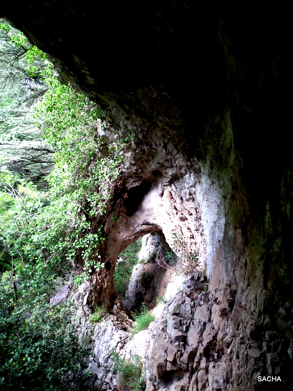 Un jour....Une photo !: Combe Vidauque : grotte tunnel , roche percée ...