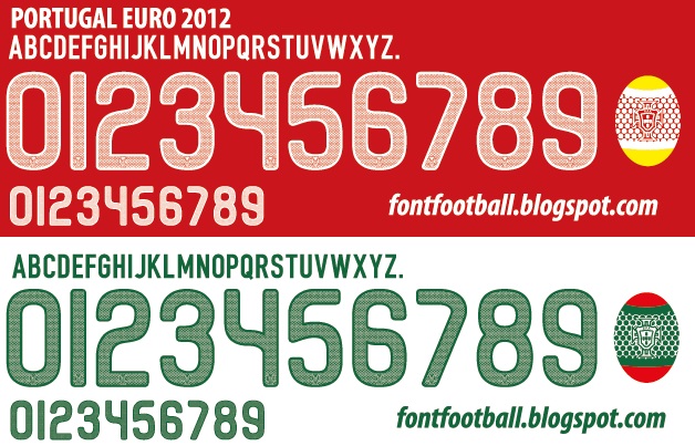 FONT FOOTBALL: Font Vector Portugal Euro 2012 kit