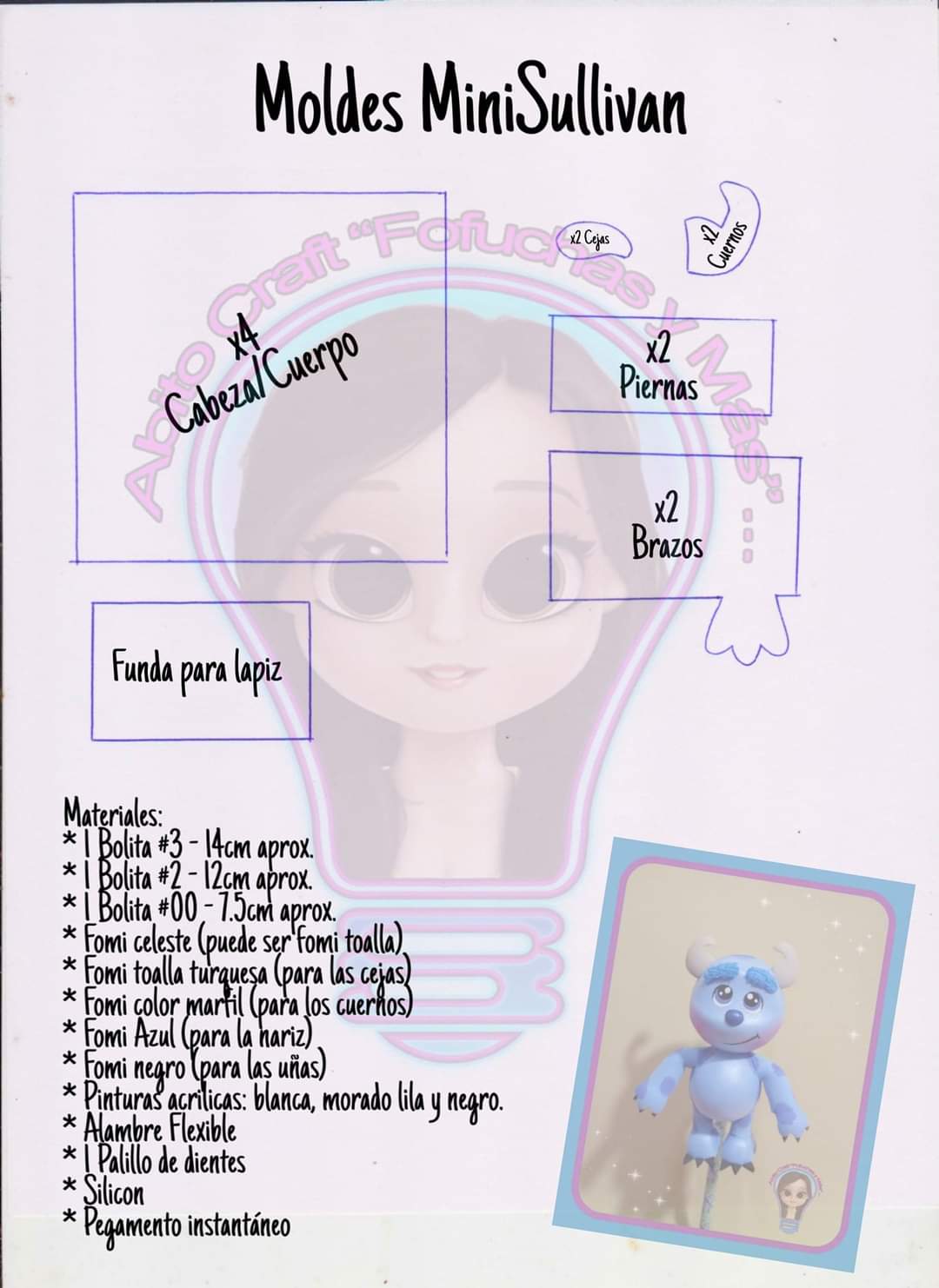 Mini Sullivan: Molde gratuito