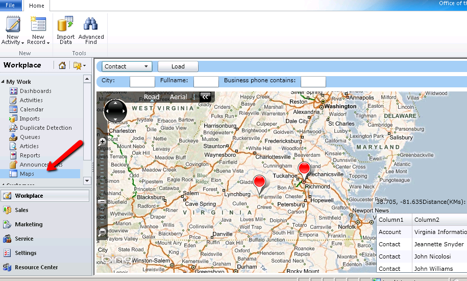 Edgewaters: Bing Map Browser for CRM 2011