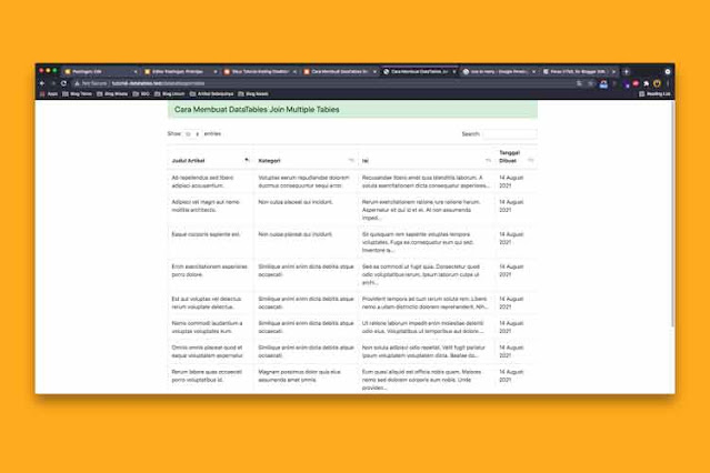 Cara Membuat DataTables Multiple Tables di Laravel - Langsung Coba Tutorial