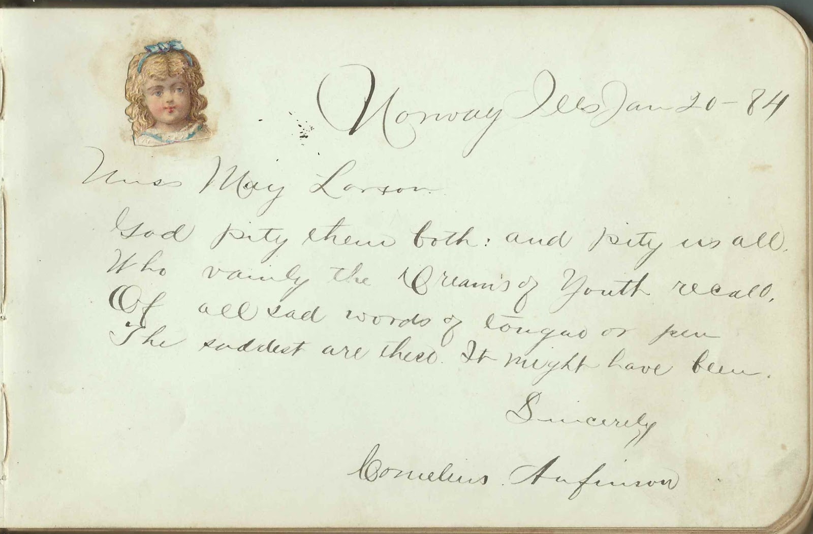 Heirlooms Reunited: 1883-1890 Autograph Album of Mary Larson, "Mae", of ...