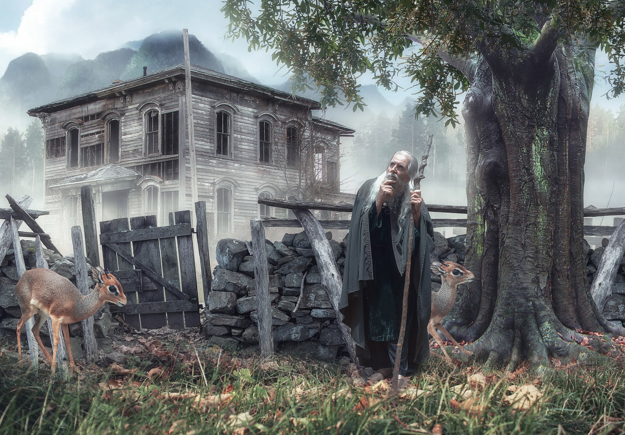 Visual art tutorials: Empety old house photoshop manipulation