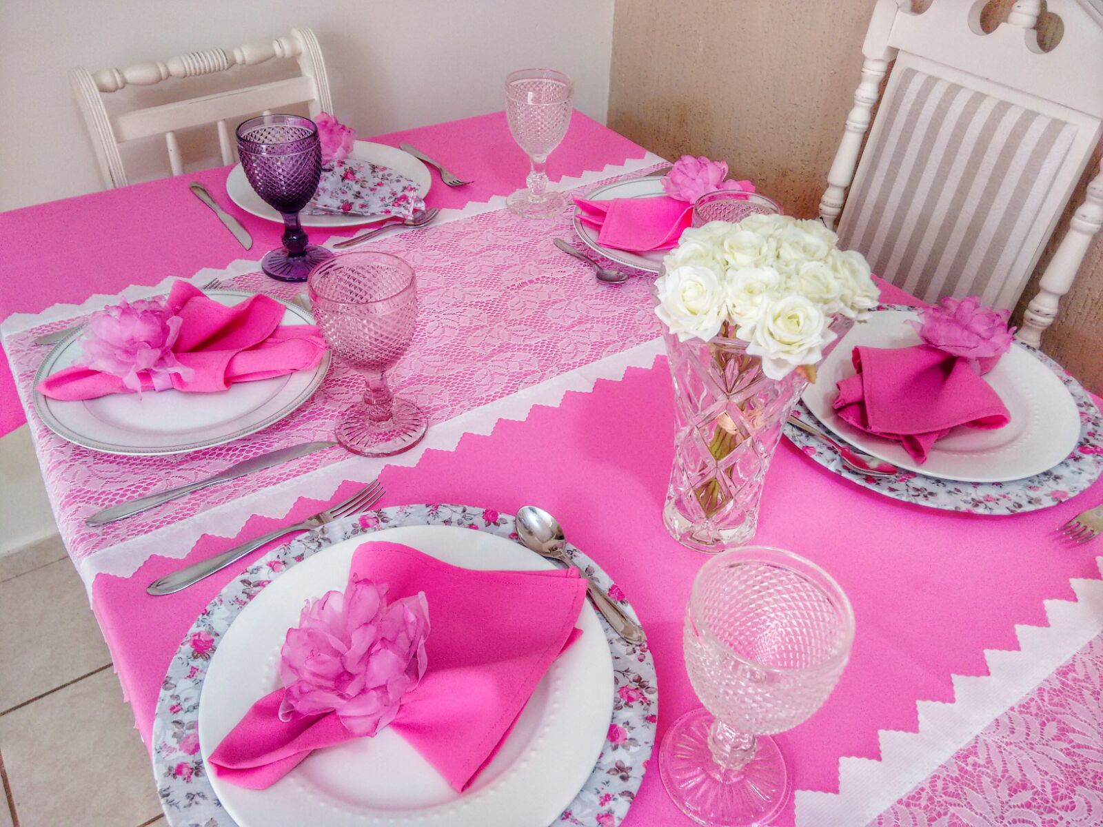 Blog da Letis: Mesa Posta - Rosa + Floral