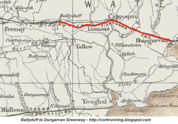 While the old railway line from Mallow to the county border by ...