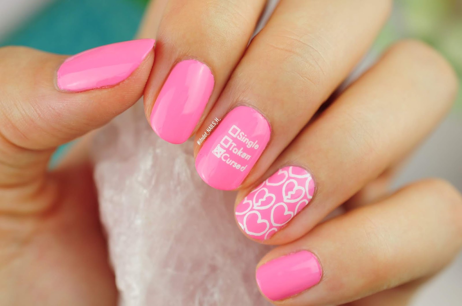 Single, Taken, Cursed // Pink Anti-Valentines Nails | nailPointer*