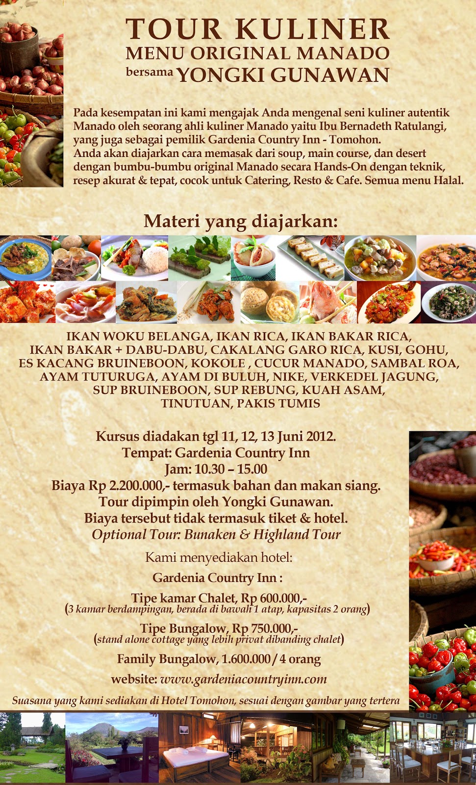 Yongki Gunawan.com - Kursus Memasak & membuat Kue: TOUR KULINER MENU ...
