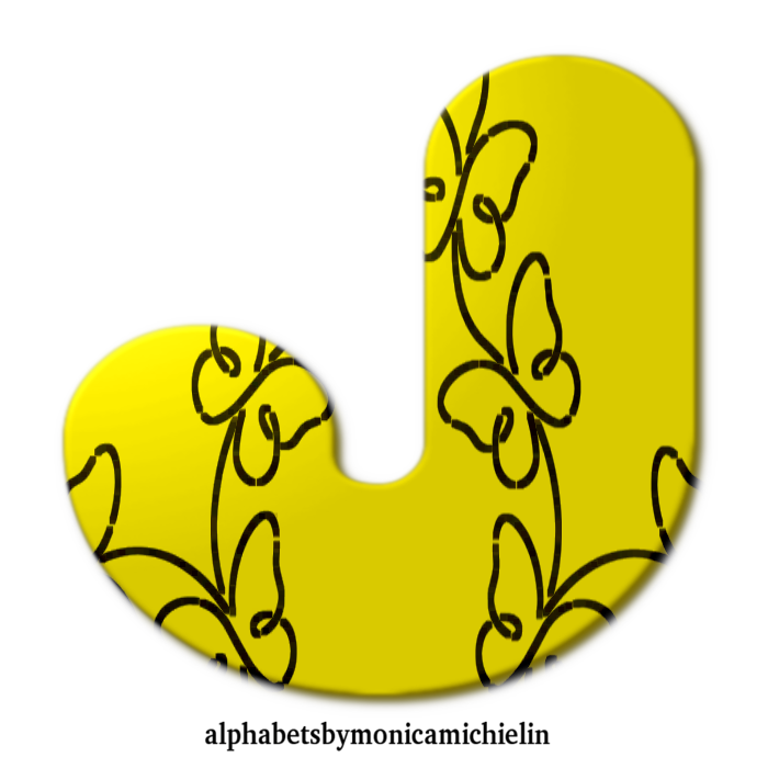 M. Michielin Alphabets: FULL ALPHABET YELLOW ORNAMENT AND ICONS PNG