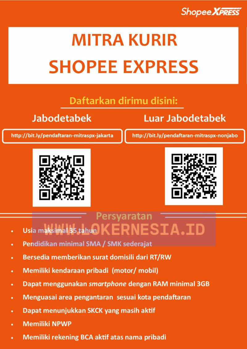 Lowongan Kerja Shopee Express Seluruh Indonesia Mei 2021 - Lokernesia.id