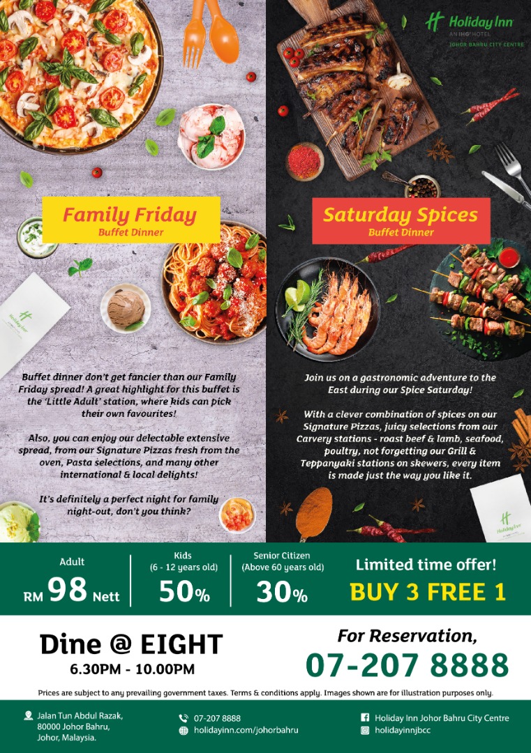 FAMILY Friday Buffet Dinner Promotion @ Holiday Inn Johor Bahru City Centre
