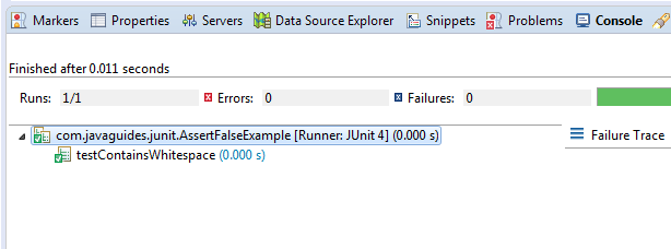 JUnit Assert.assertFalse() Method Example
