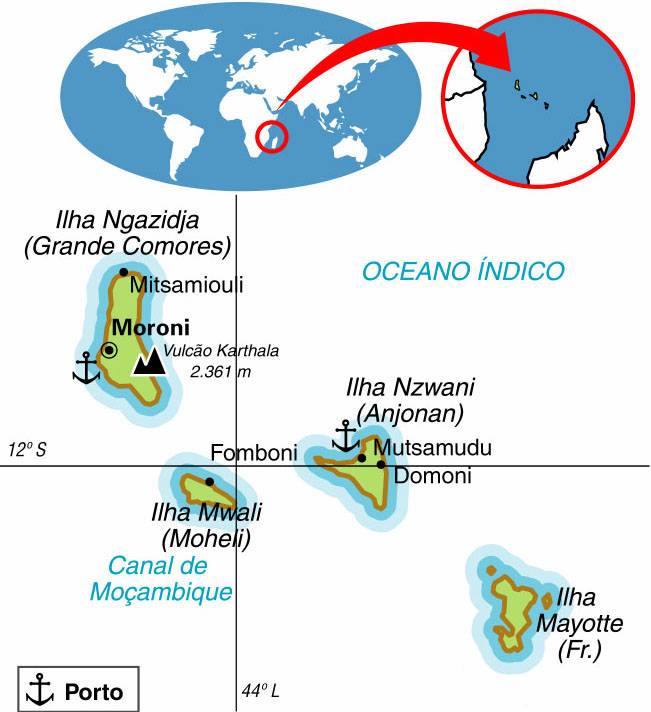 ISLAS COMORAS - MAPAS GEOGRÁFICOS DE LAS ISLAS COMORAS - Mundo Hispánico™