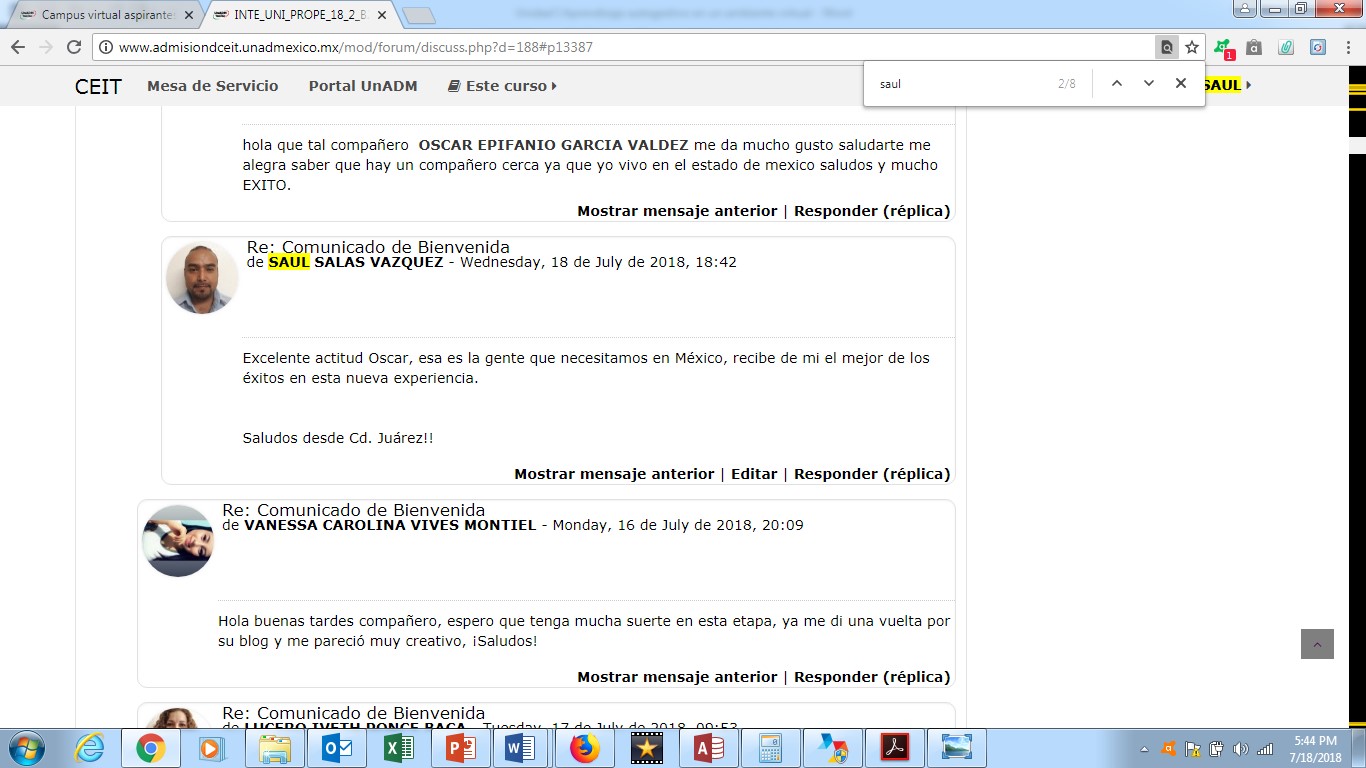 Comentarios en el FORO