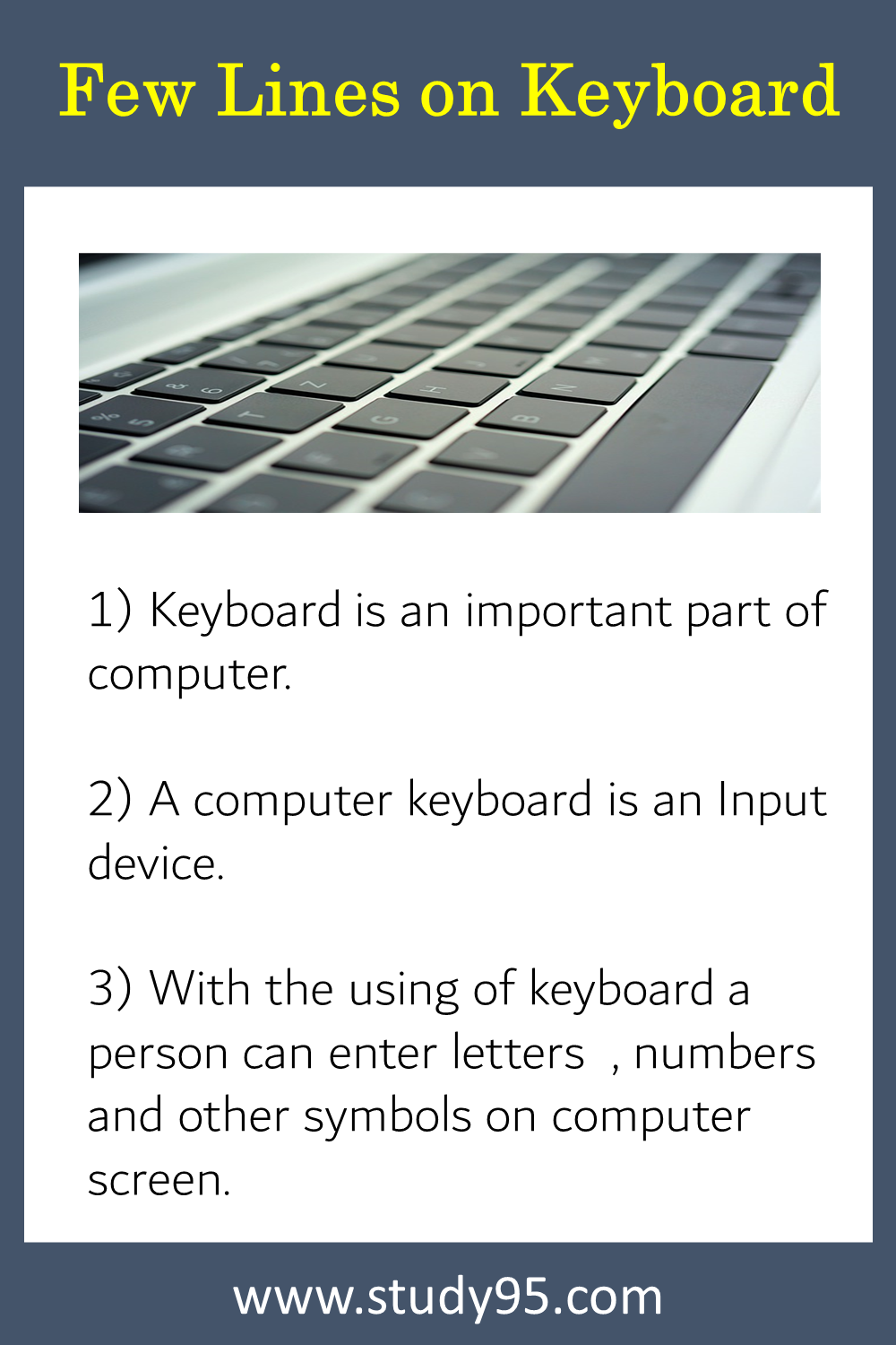 Few Lines on Keyboard