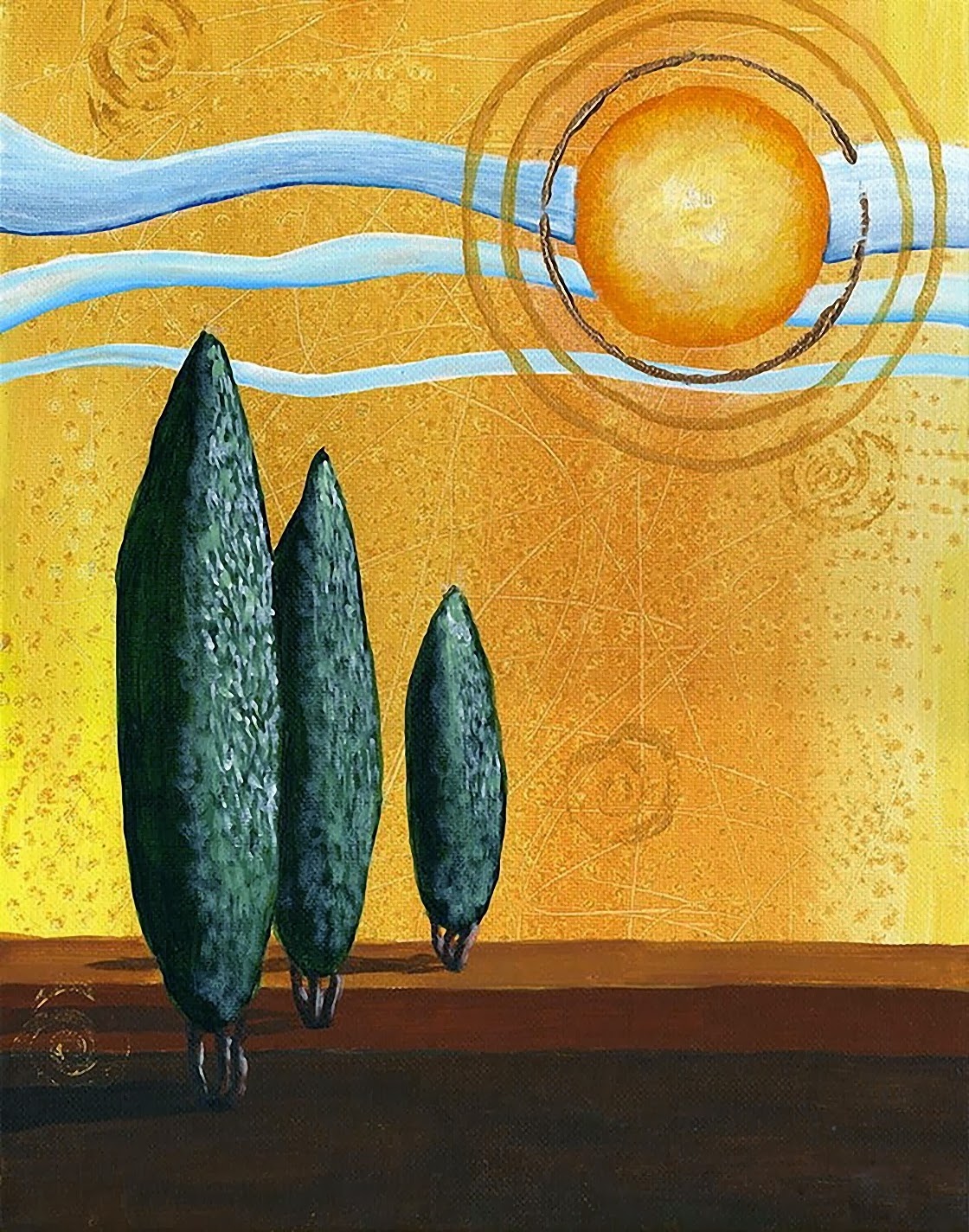 25 Gambar Lukisan Bunga dan Pohon High Resolution - Seni Rupa