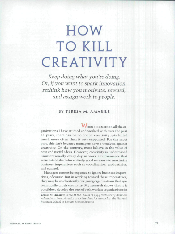 DESIGN CONTEXT.: COP3 : article how to kill creativity