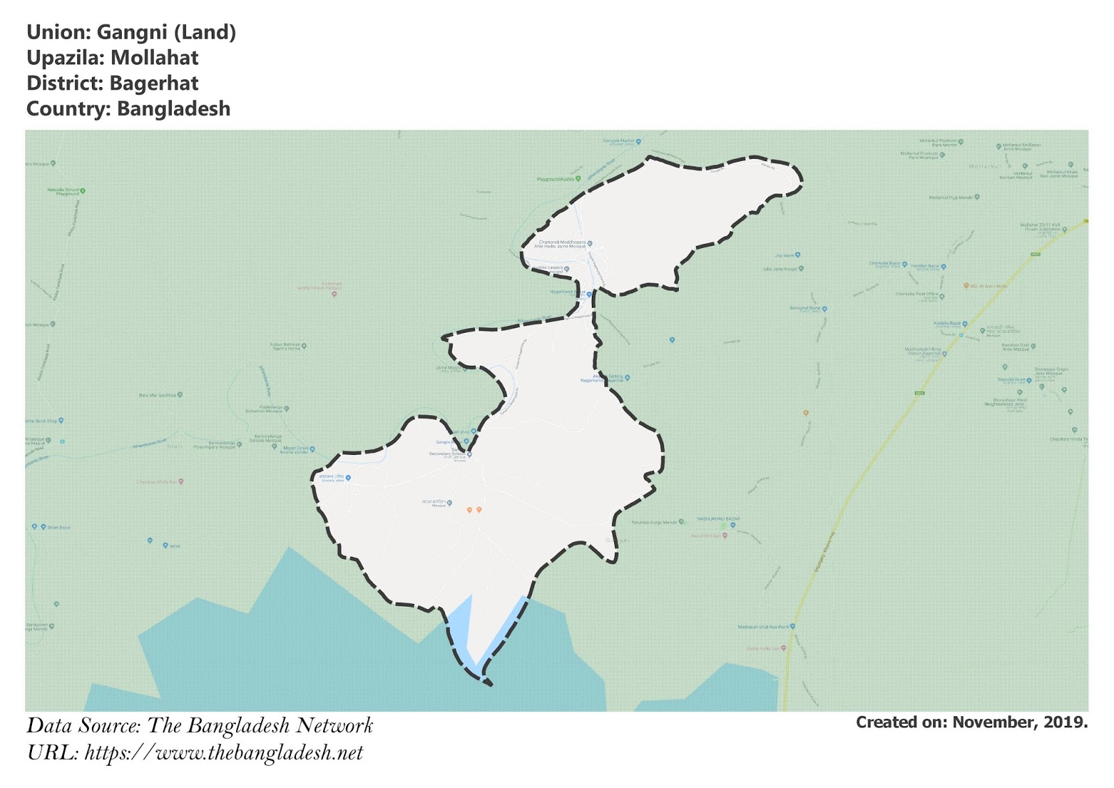 Gangni Union, Bagerhat