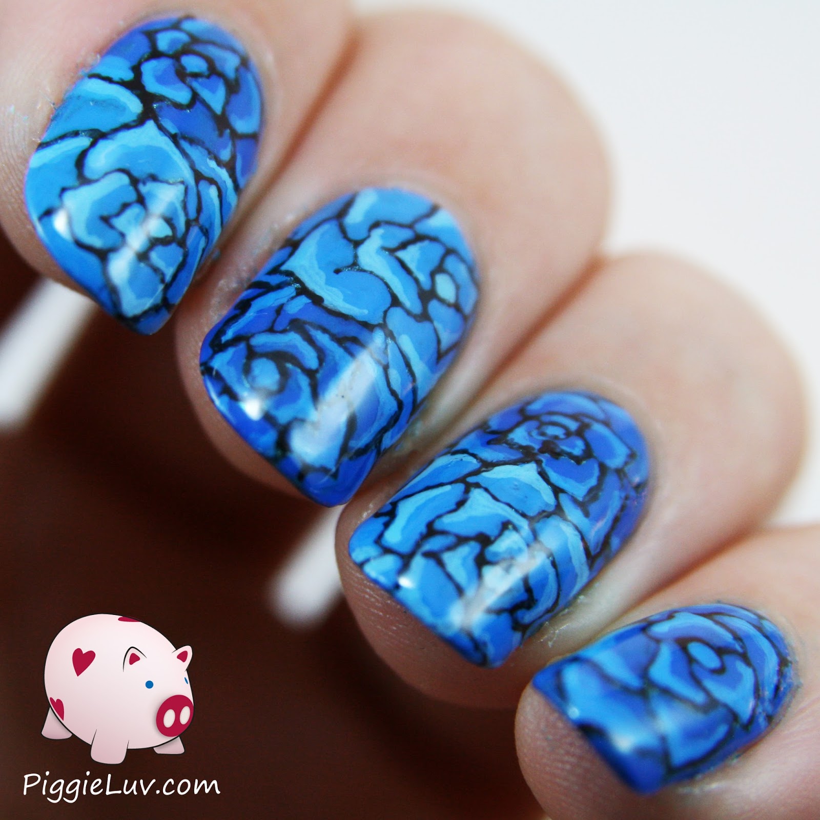 Blue Rose Nail Decals