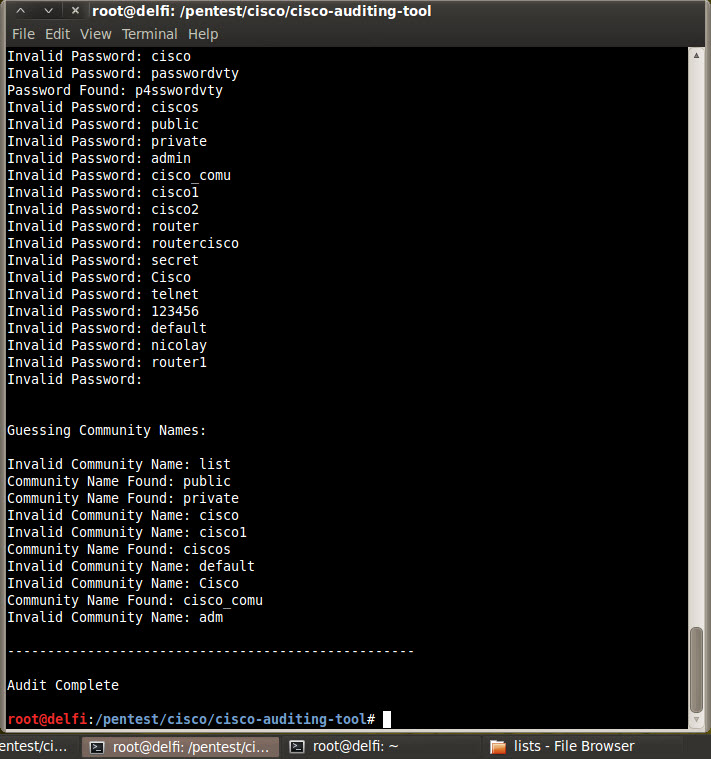 Password Brute Force con Cisco Auditing Tool - Seguridad y Redes