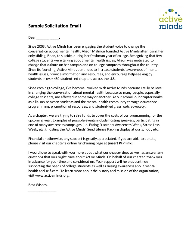 Solicitation Letter - Formal Letter