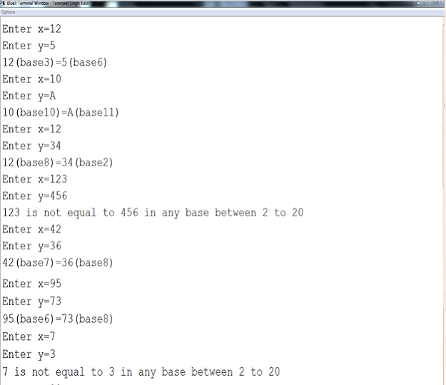 Program in JAVA to calculate the smallest base for which 2 numbers are ...