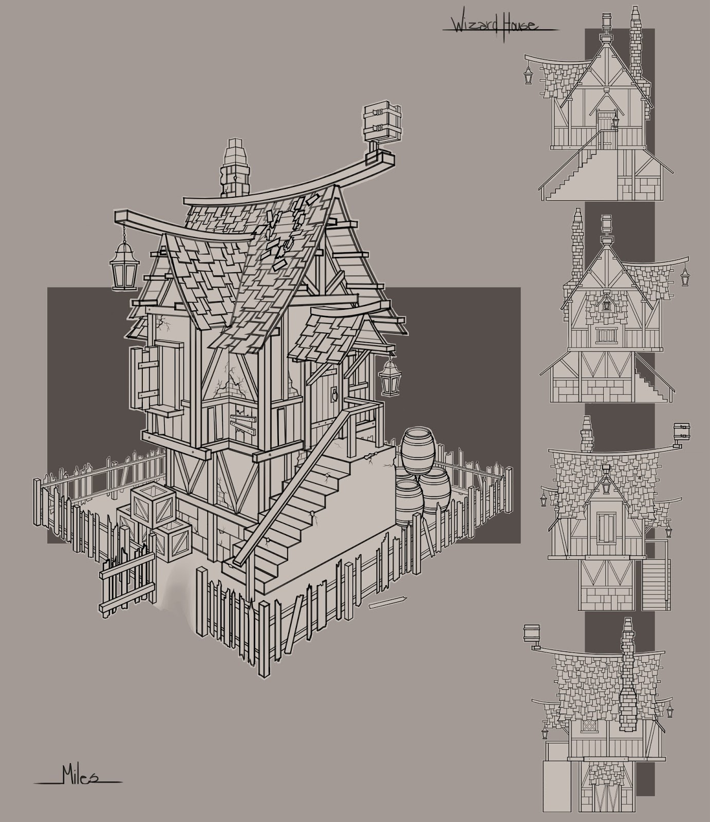 Miles's Art Blogspot: Wizard House Sketches