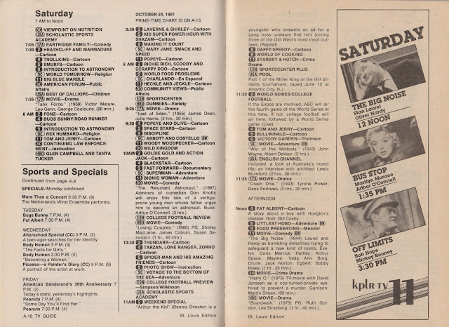 Garage Sale Finds: What was on TV October 24th through 30th, 1981