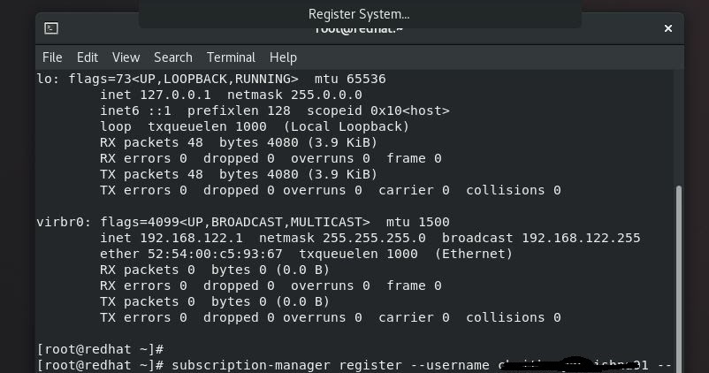 Subscription Manager enabled in RHEL 8.2 (Redhat)
