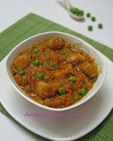 AmazingRasoi: Dhingri Matar ( Mushroom With Peas )